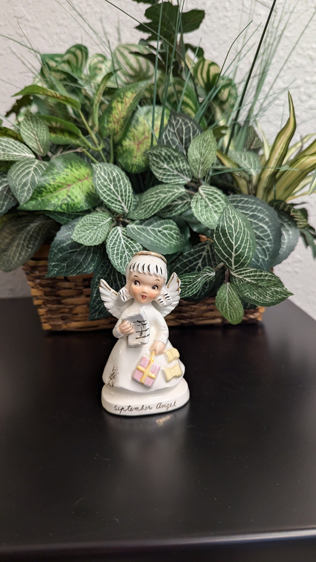 September Birthday Angel Napco Angel Figurine September Angel Spaghetti ...