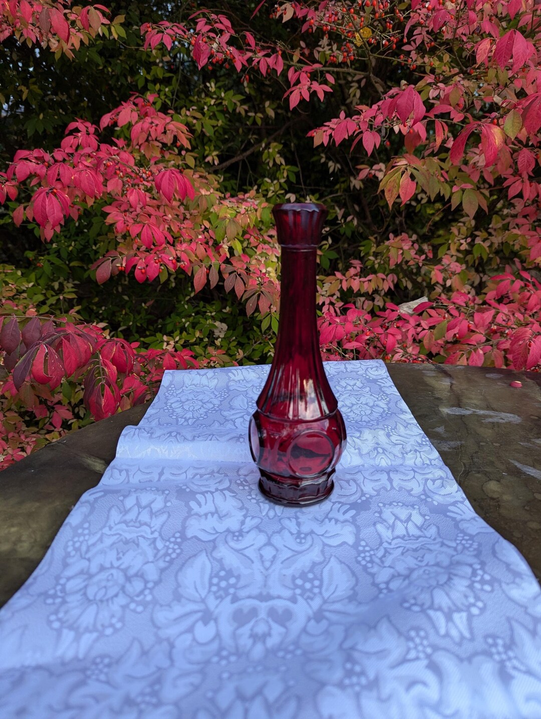 Ruby Red Vase Vintage Red Glass Vintage Bud Vase Vintage Red Wheaton ...
