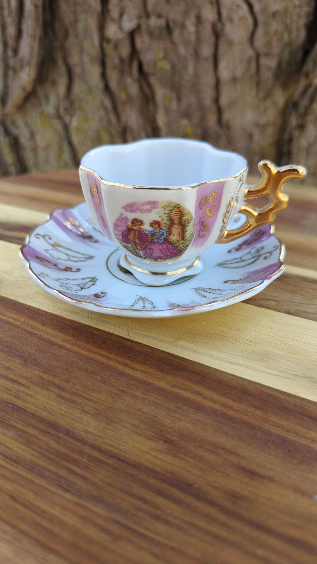 Tiny Teacup and Saucer Small Teacup and Saucer Vintage Japanese Teacup ...