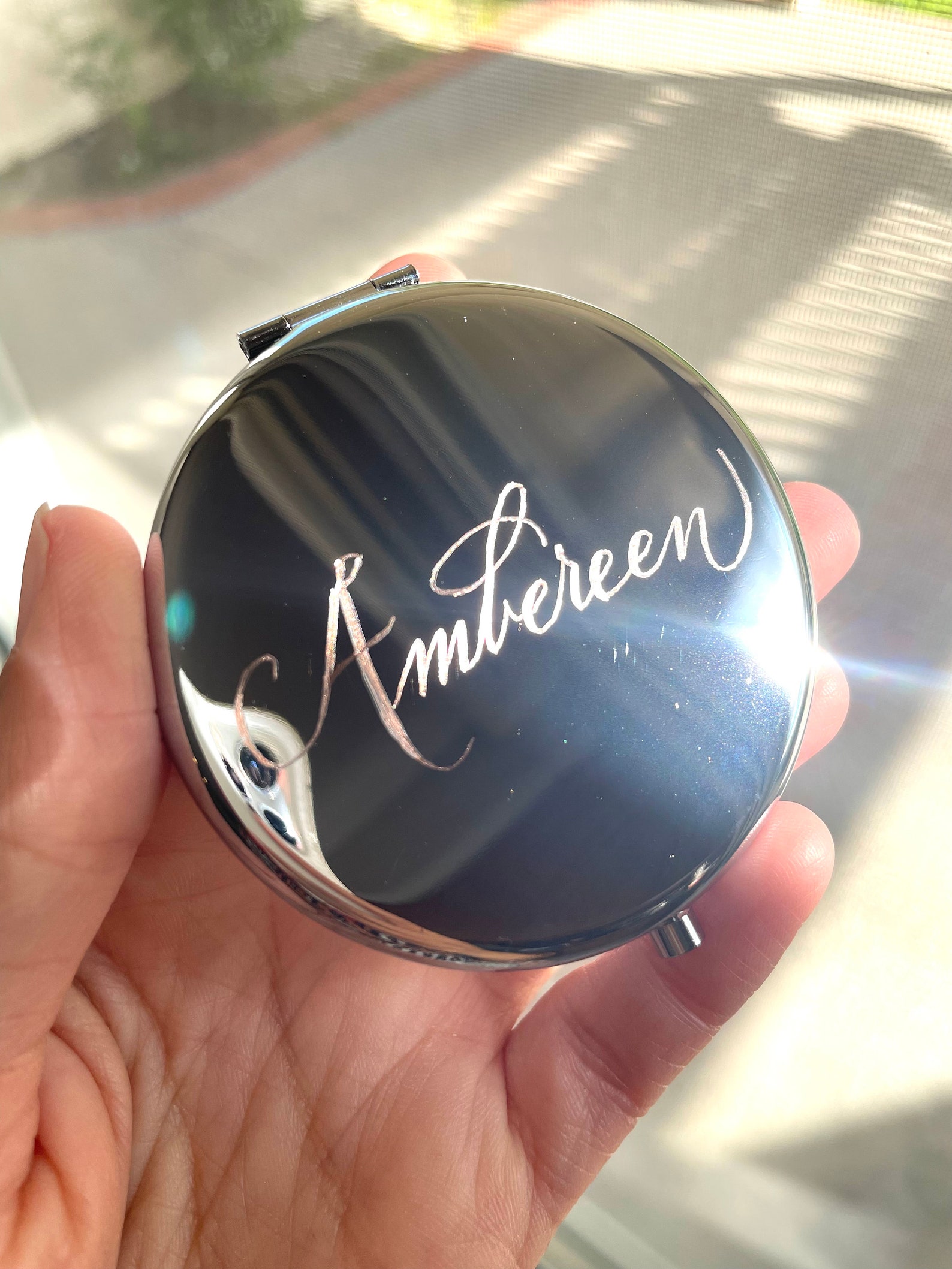 Engraved Compact Mirror, Bridal Party Favors, Personalized Mother's Day ...