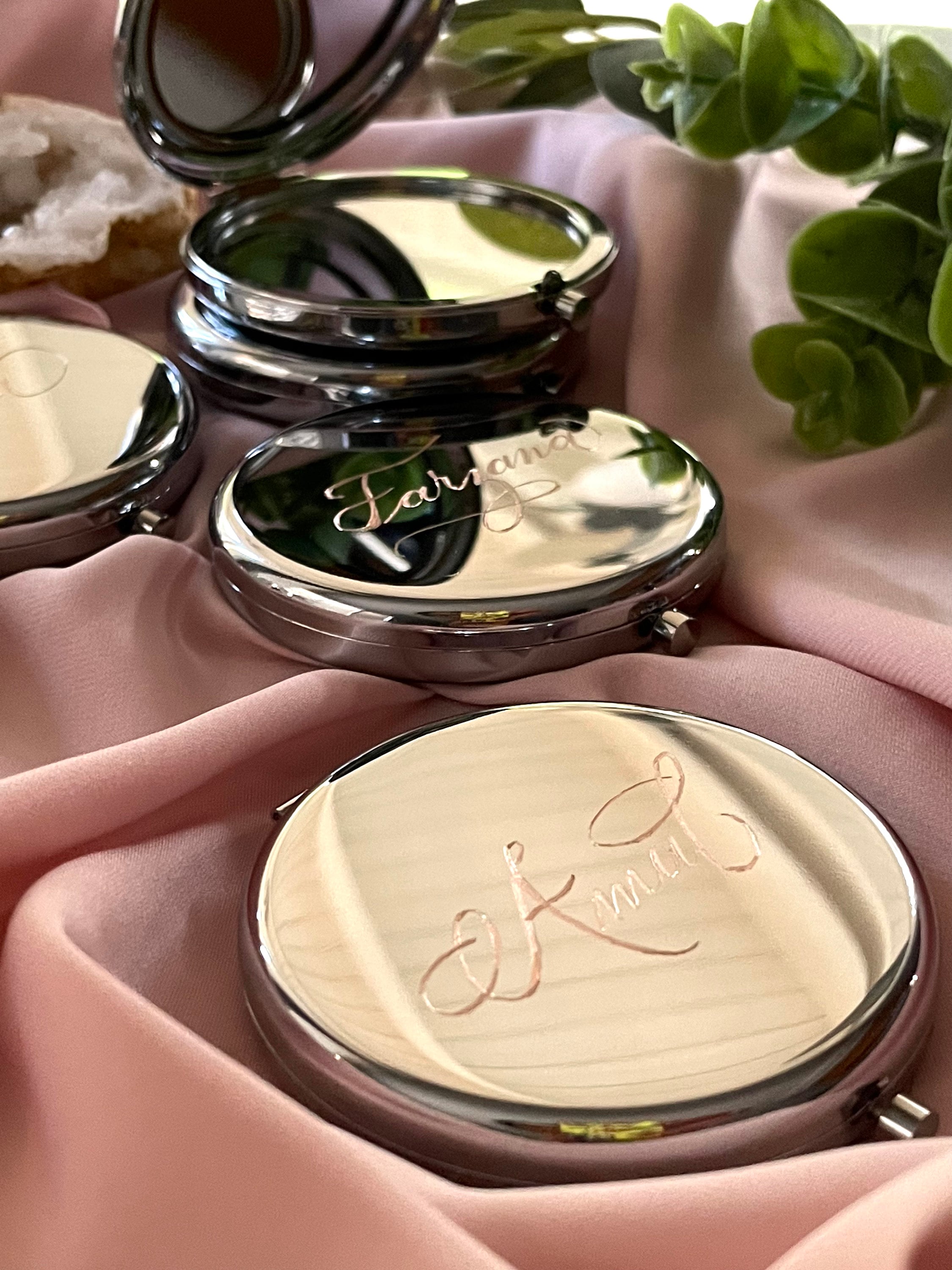 Engraved Compact Mirror, Bridal Party Favors, Personalized Mother's Day ...