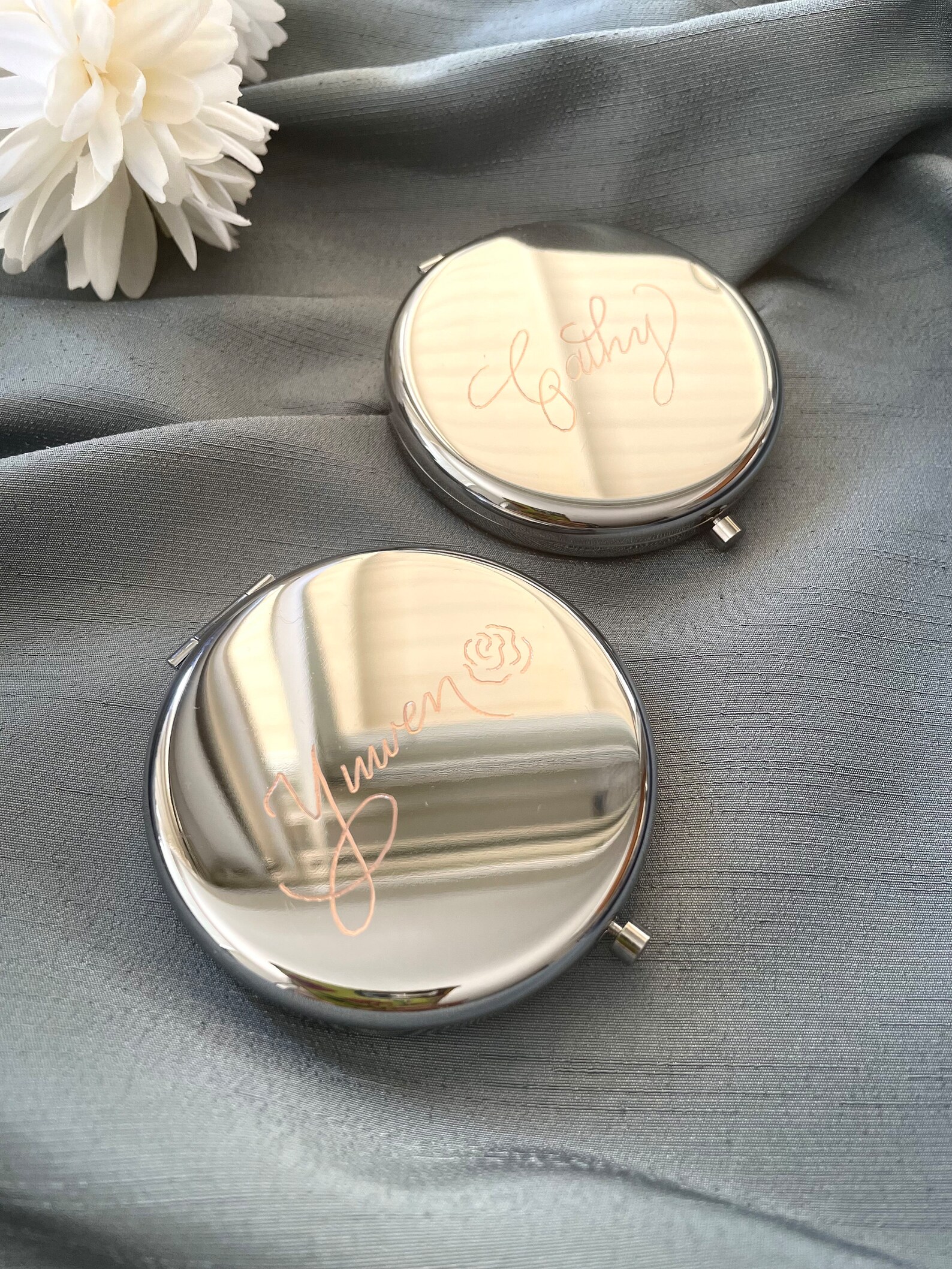 Engraved Mirror Compact, Engraved Gifts, Portable Mirror Party Favors ...