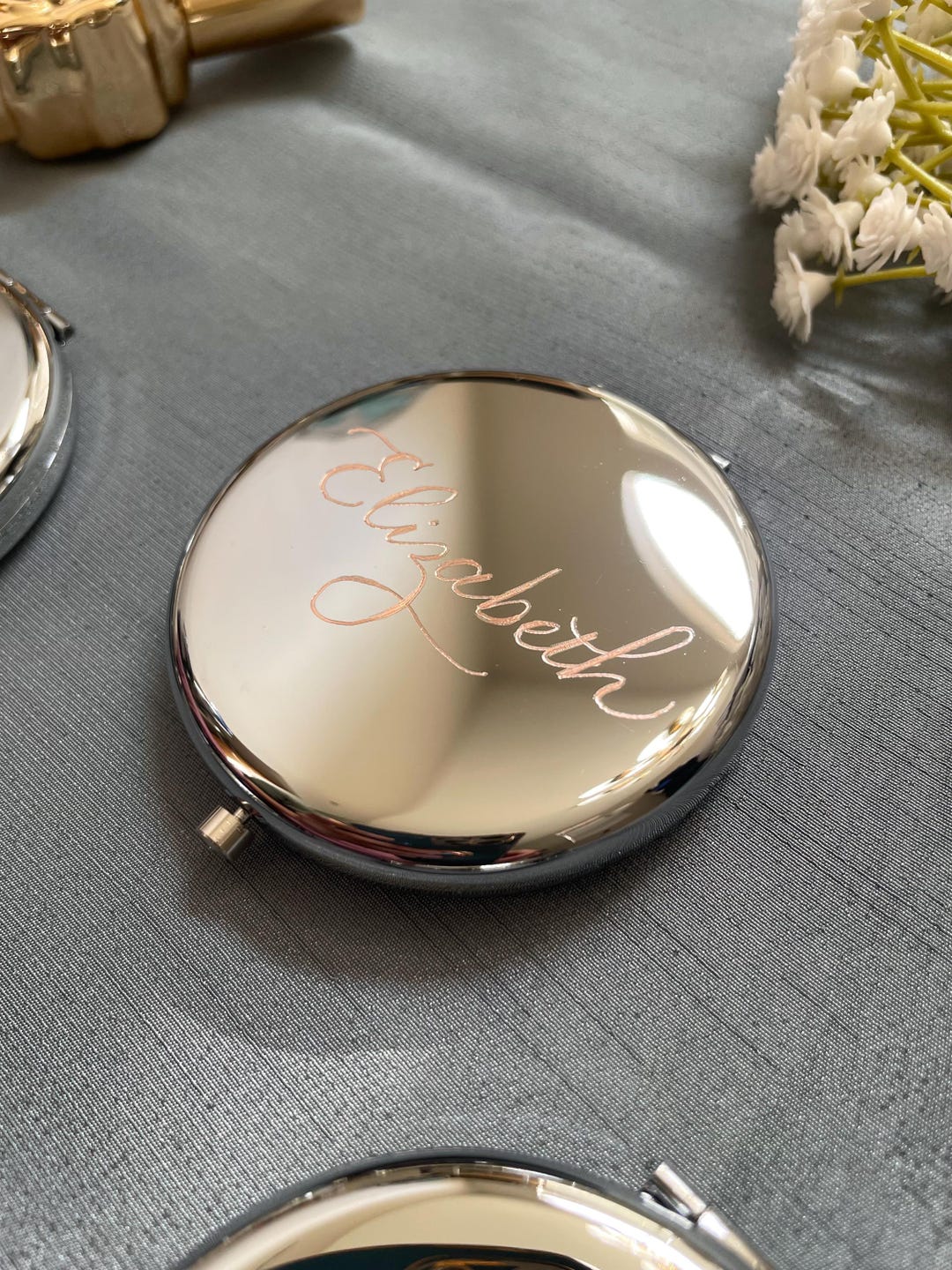 Engraved Mirror Compact, Engraved Gifts, Portable Mirror Party Favors ...