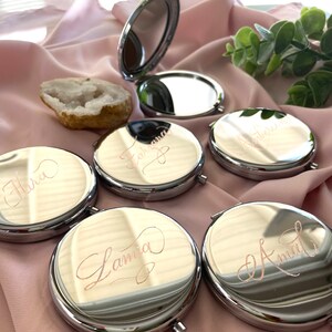 Engraved Compact Mirror, Bridal Party Favors, Personalized Mother's Day ...