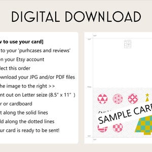 PRINTABLE Christmas Card With Japanese Patterns and Katakana | Instant ...
