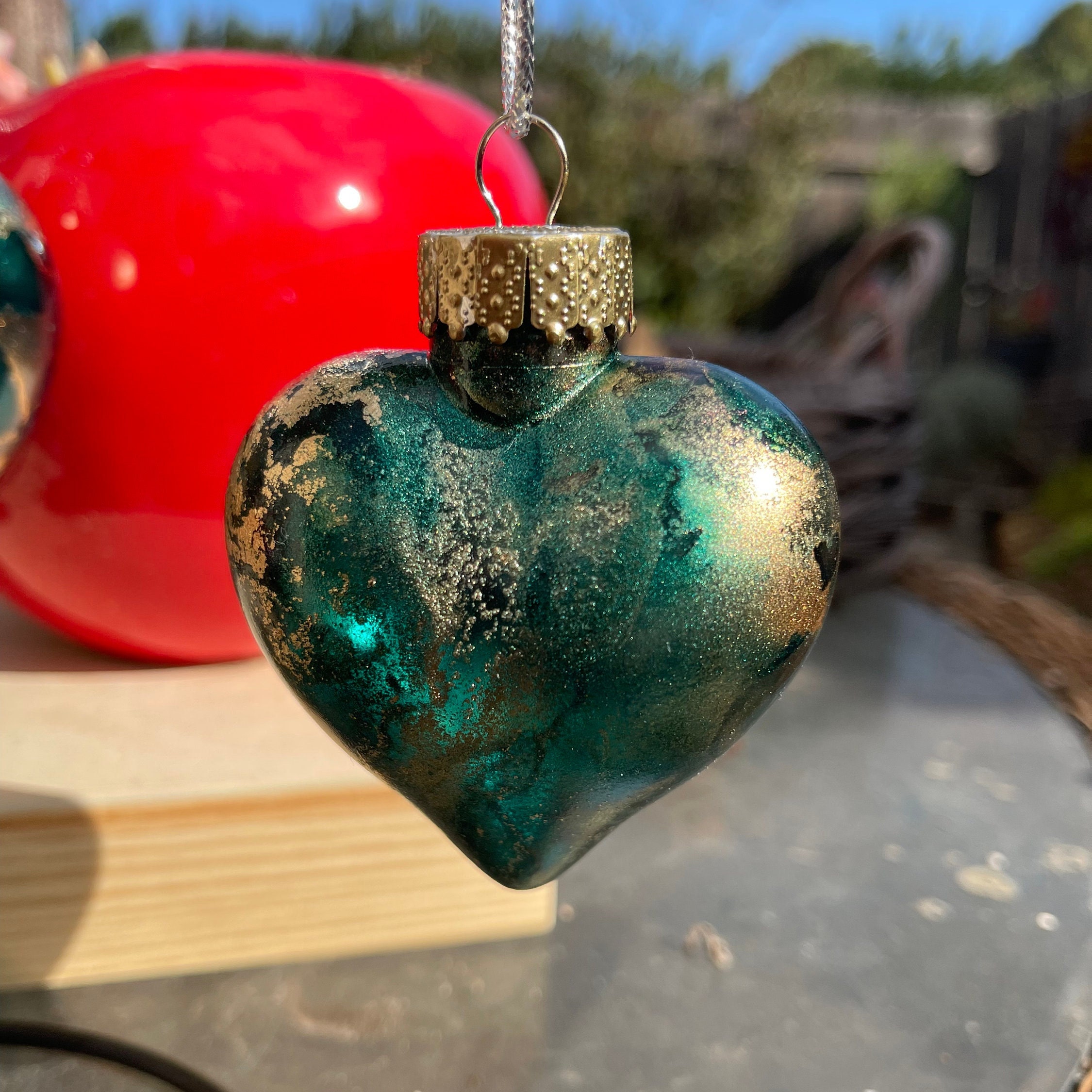 Hand Painted Heart Ornament_ornament_valentine _gifts Under 25__heart ...