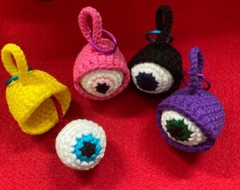 Crochet Eyeball Keychain - Etsy