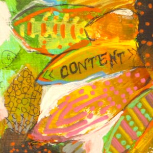 Original Unframed Mixed Media Painting Titled Content- Kimberly Baker ...