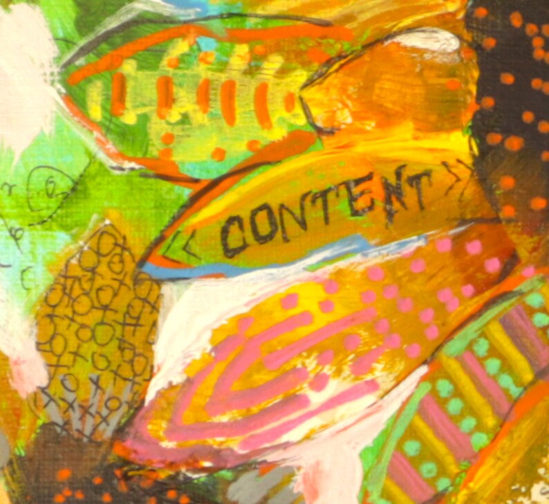 Original Unframed Mixed Media Painting Titled Content- Kimberly Baker ...