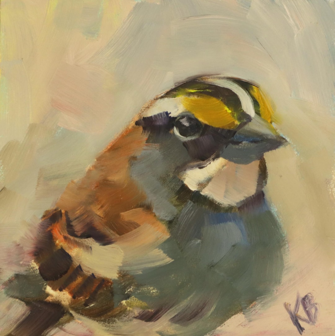 Impressionist Finch Oil Painting: Wildlife Bird Art by Kimberly Baker ...
