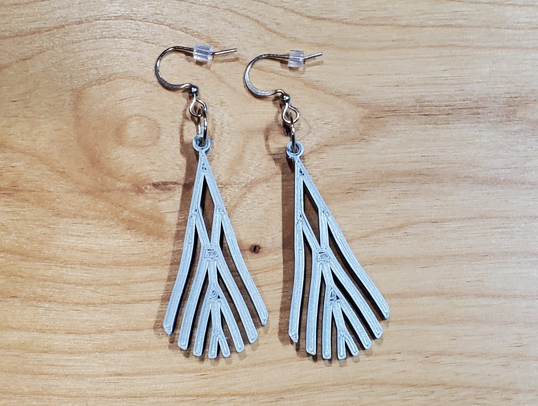 Ribbon Handmade 3D Printed Earrings Hypoallergenic Stainless Steel Ear ...