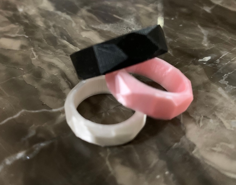 Low Poly Ring 3D Printed Ring Lightweight and Modern Annamary Jewelry ...