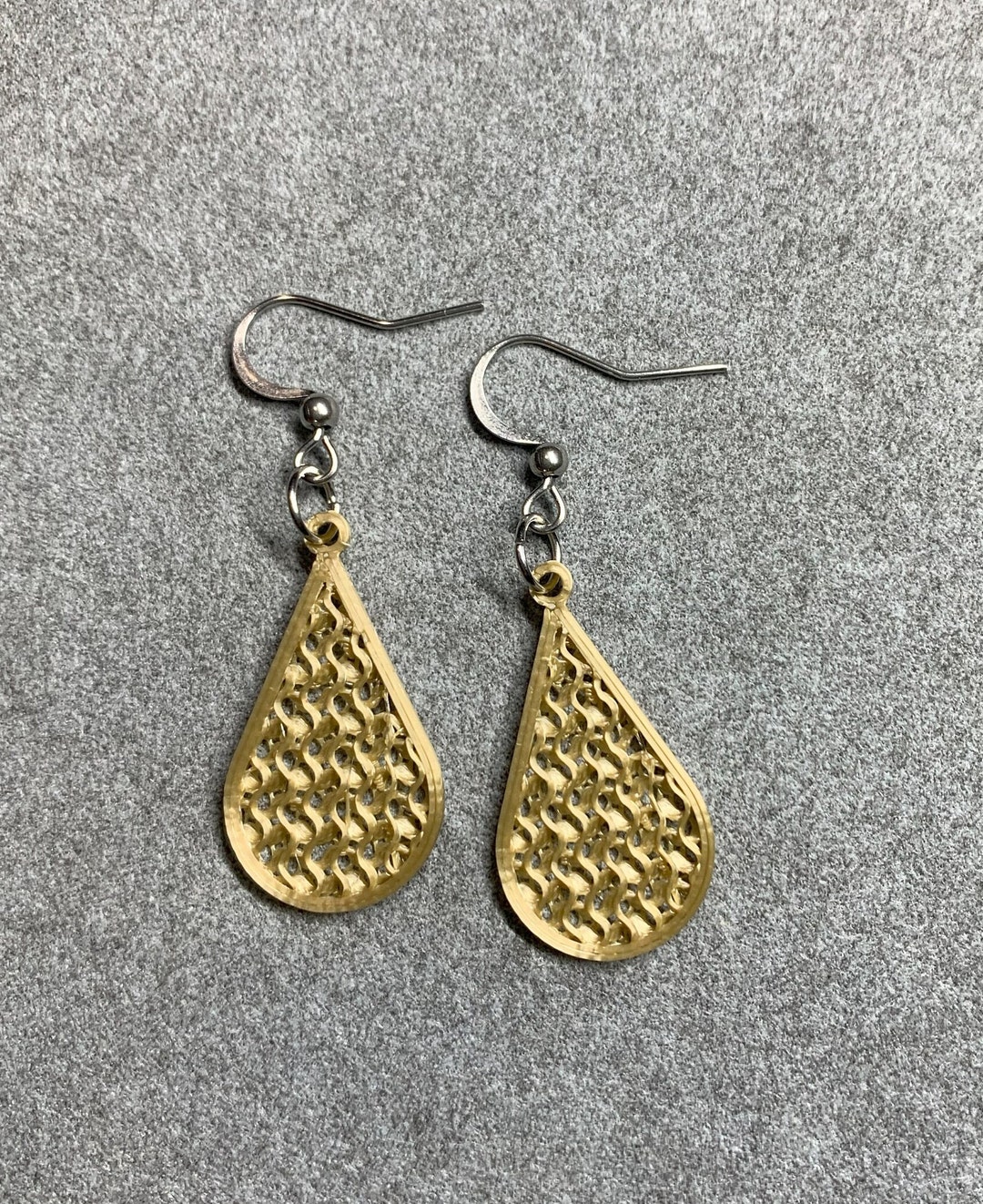 Small Tear Drop Lace Infill Handmade 3D Printed Earrings Hypoallergenic ...