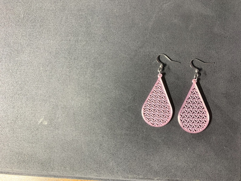 Medium Tear Drop Lace Infill Handmade 3D Printed Earrings ...