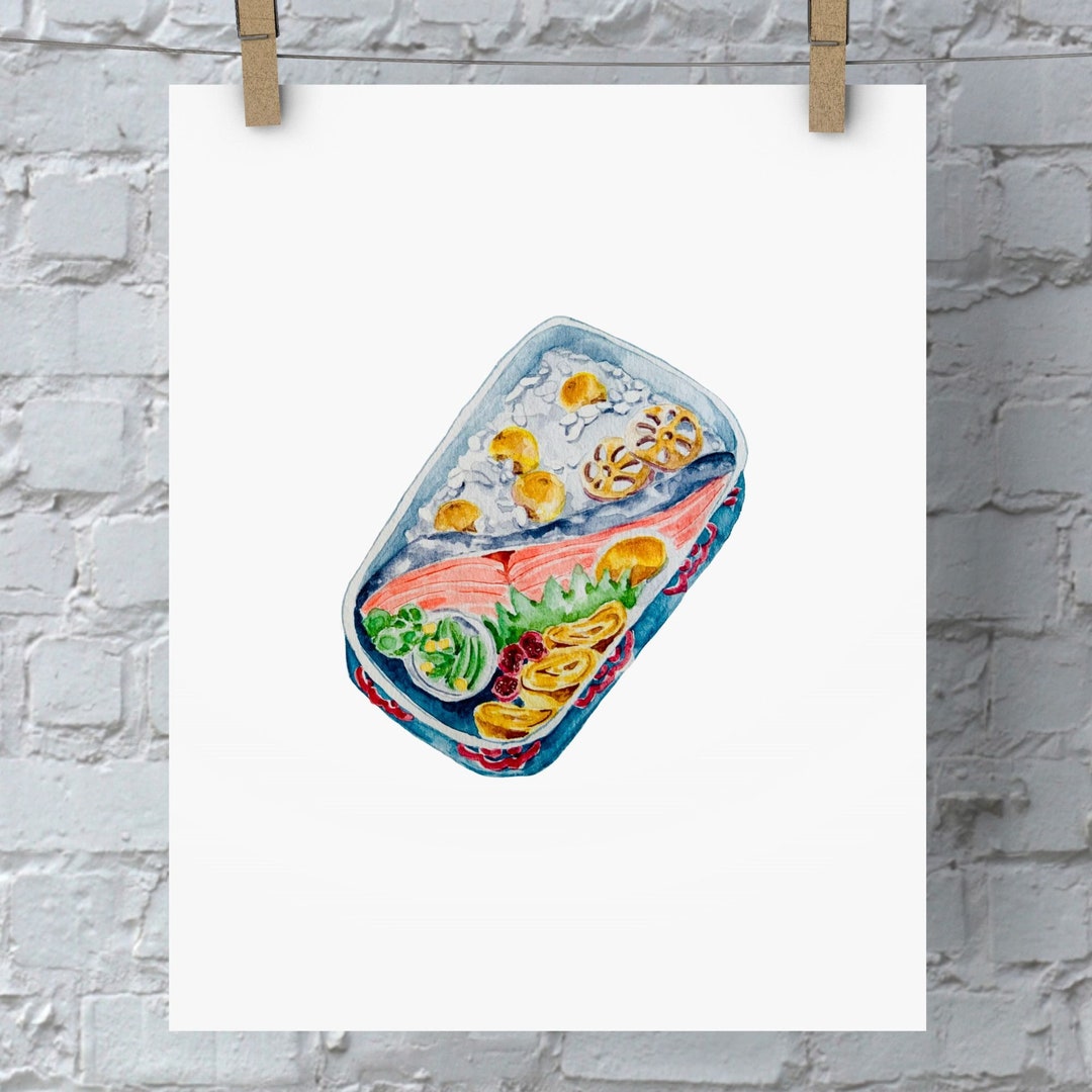 Japanese Food Wall Art - Bento Box - Asian Food Art - Lunch Art Print ...