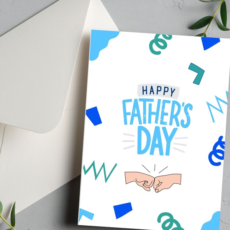 Father's Day Card - Personalized Greeting Card - Fist Pump Card ...