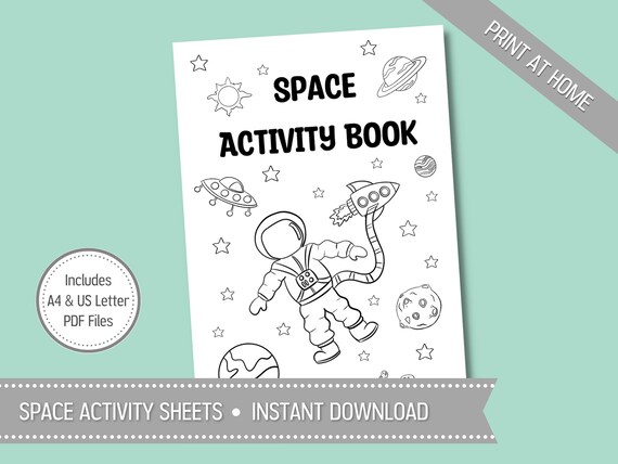 Kids Space Activity Sheets Printable Space Activities for | Etsy