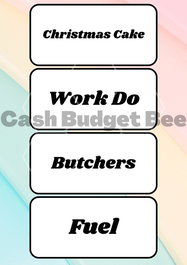 Printable Labels/inserts for Christmas Budget Binders - Black and White ...