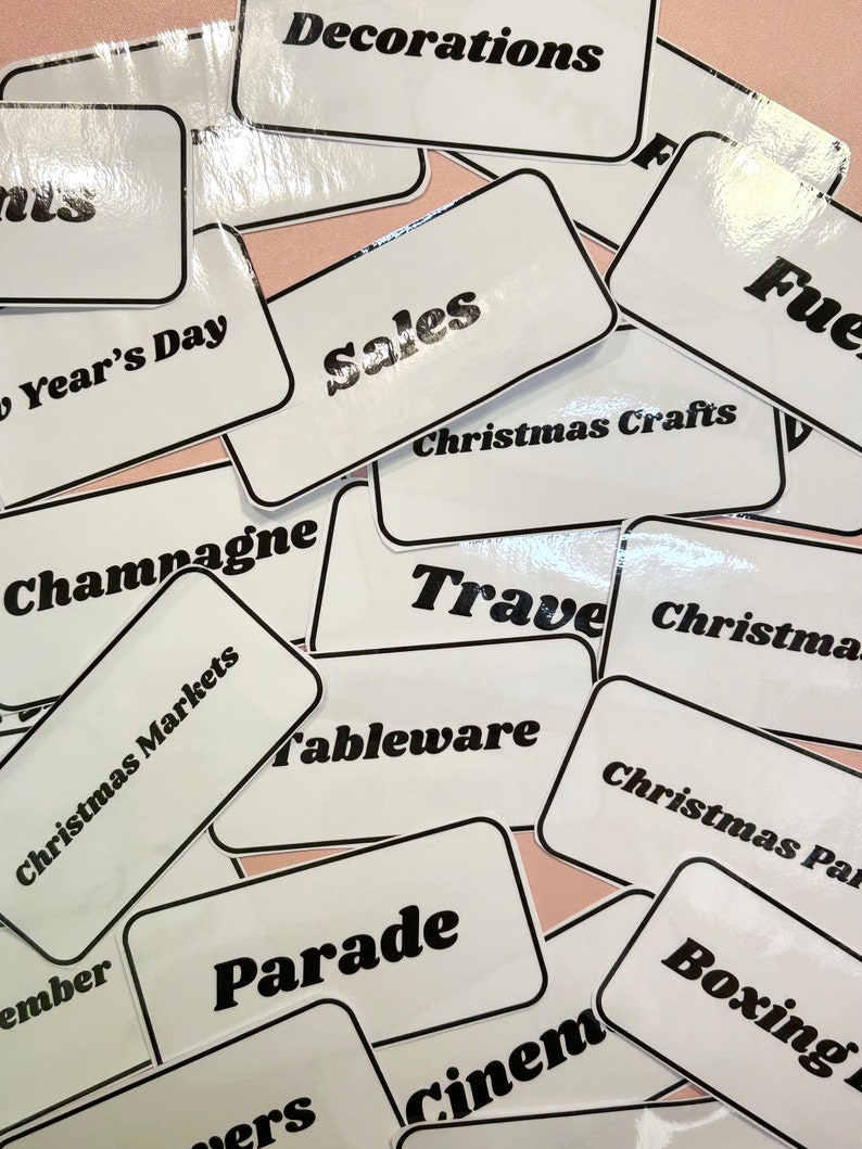 Printable Labels/inserts for Christmas Budget Binders - Black and White ...