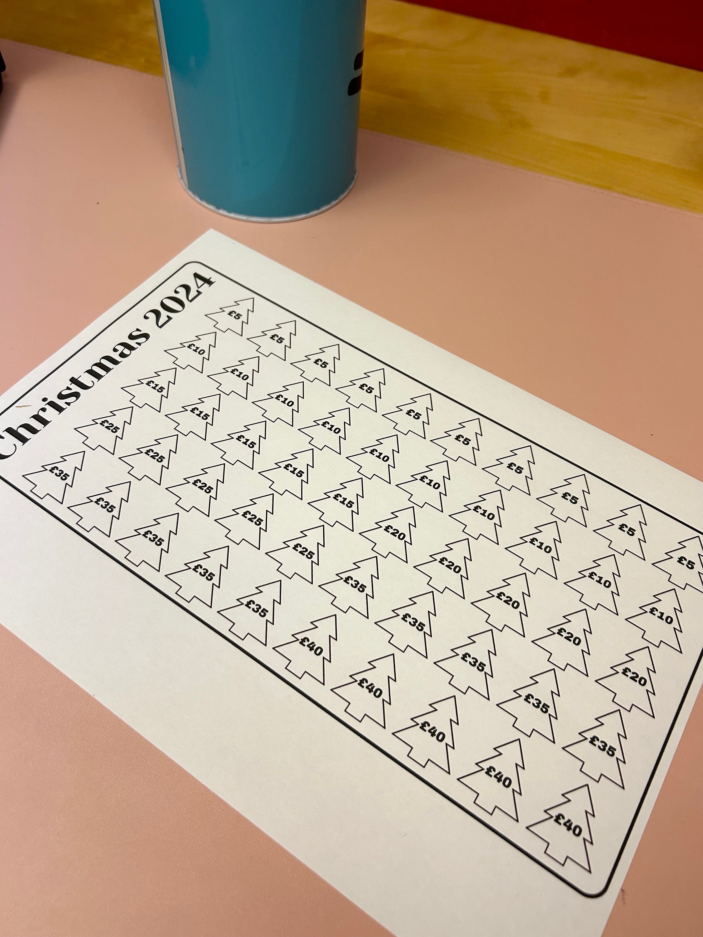 Printable Christmas Savings Tracker Perfect Size to Stick Onto a ...