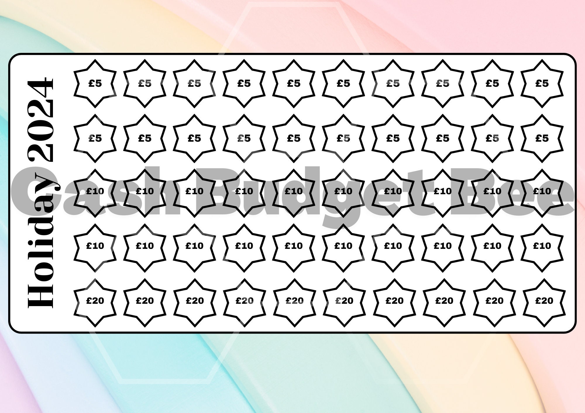 BUNDLE of 26 Printable Savings Trackers - Perfect Size to Stick Onto a ...