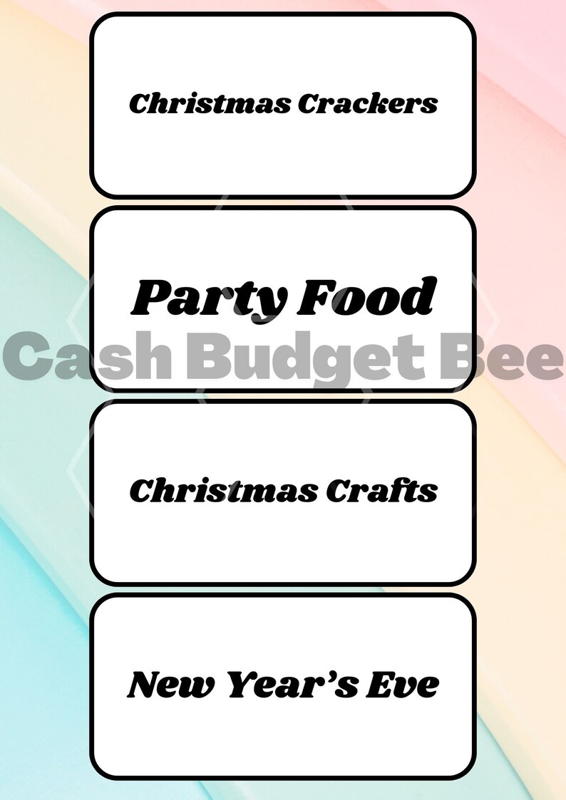 Printable Labels/inserts for Christmas Budget Binders - Black and White ...