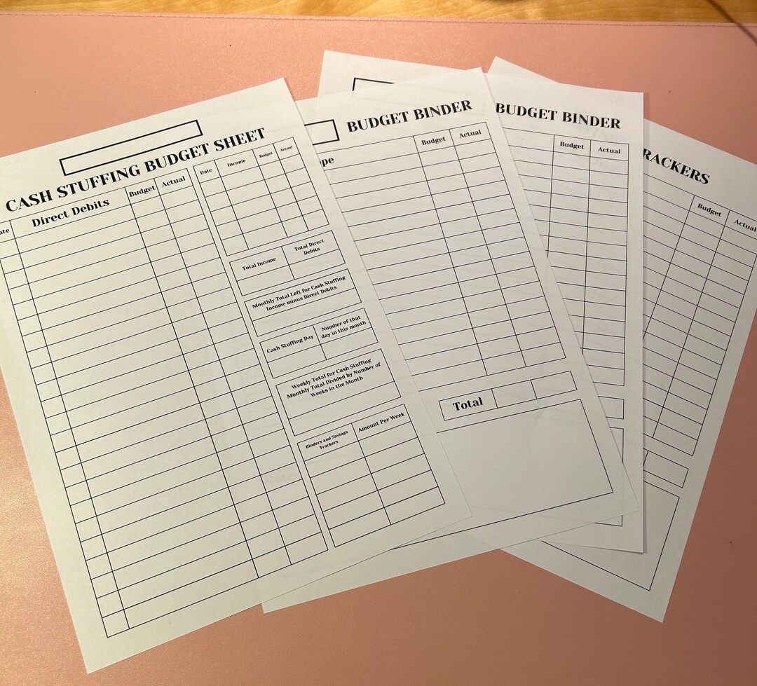 Printable Cash Stuffing Budget Sheet With Binder and Savings Sheets ...