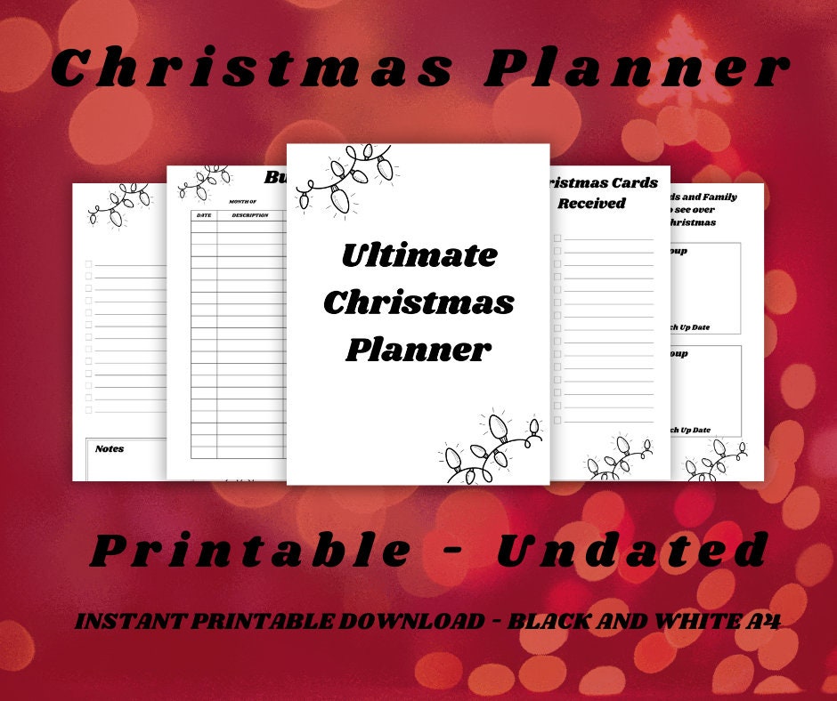 Printable Ultimate Christmas Planner - Instant Digital Download to ...