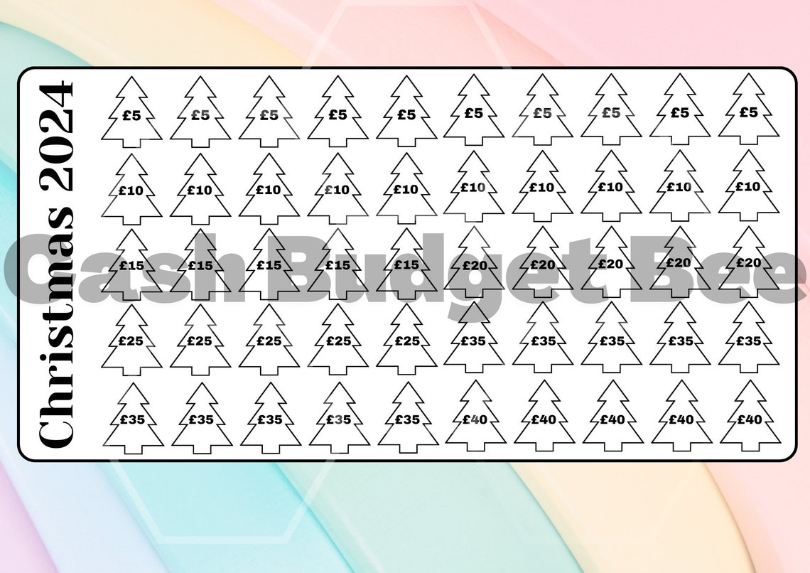 Printable Christmas Savings Tracker Perfect Size to Stick Onto a ...