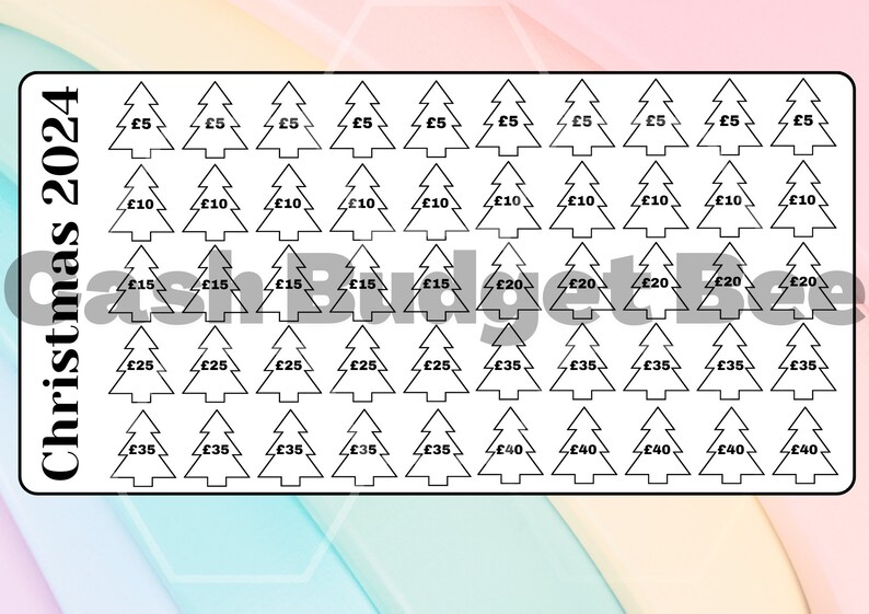 Printable Christmas Savings Tracker Perfect Size to Stick Onto a ...