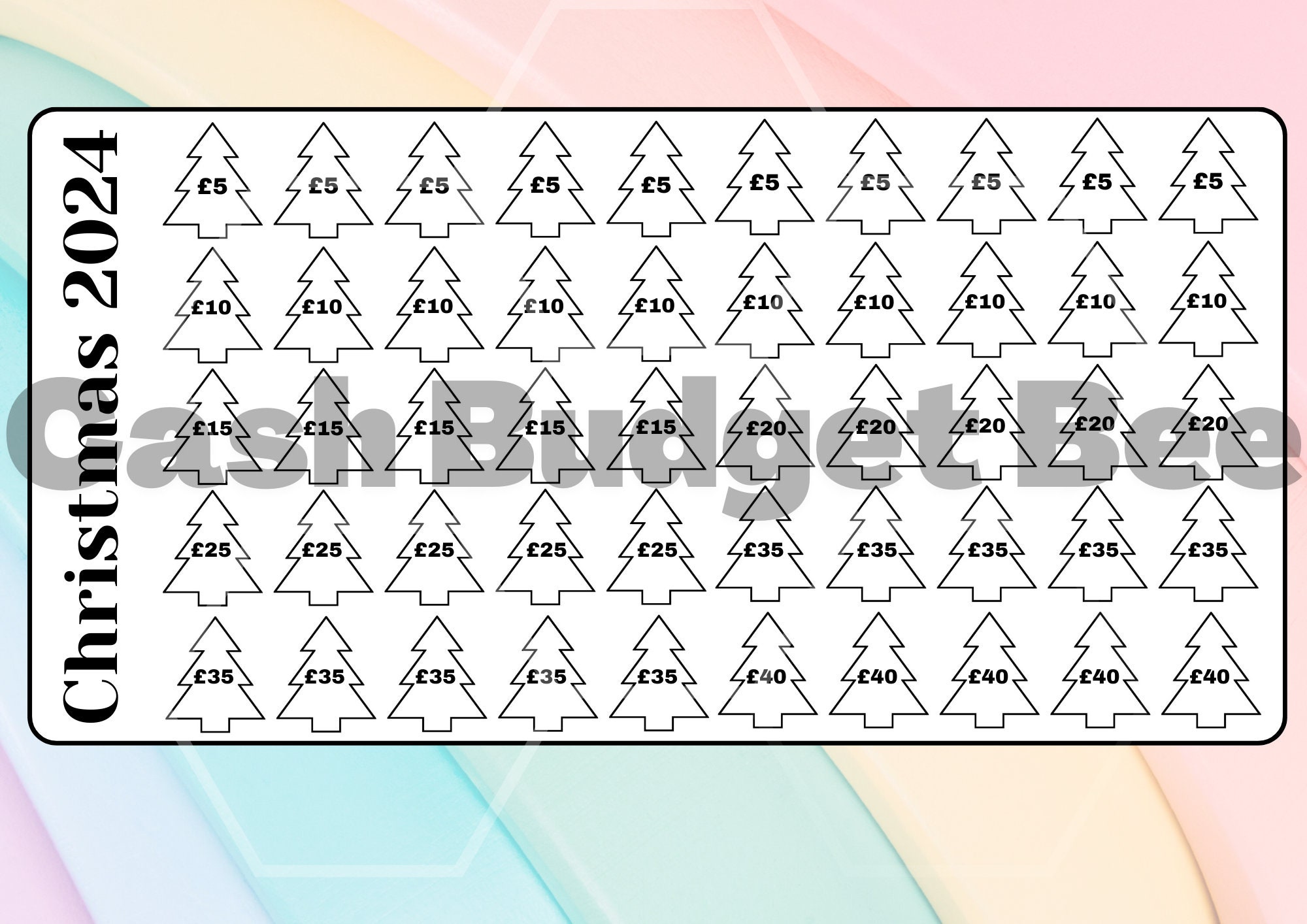 Printable Christmas Savings Tracker Perfect Size to Stick Onto a ...