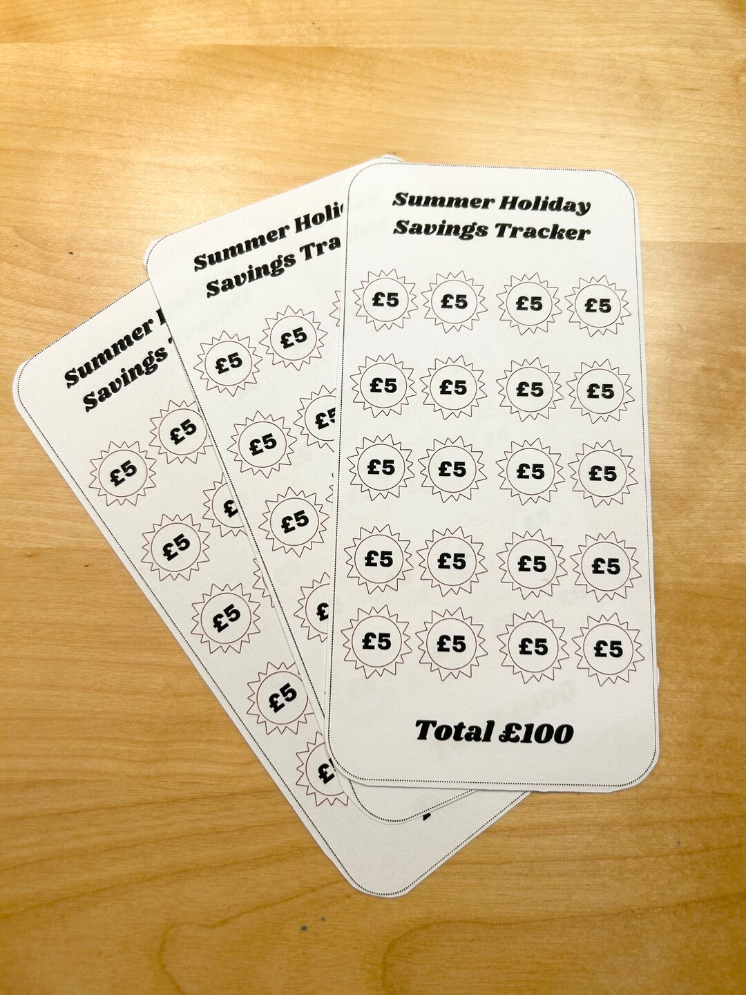 Printable Black and White Summer Holiday Savings Tracker for A6 Binder ...