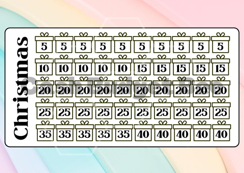 Christmas Savings Tracker 2026 - 1000 Pounds - Digital Download to ...