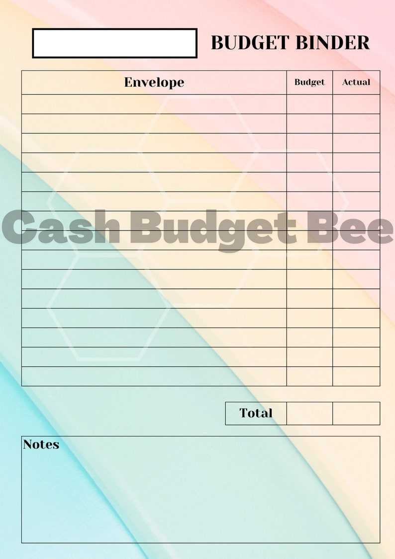 Printable Cash Stuffing Budget Sheet With Binder and Savings Sheets ...