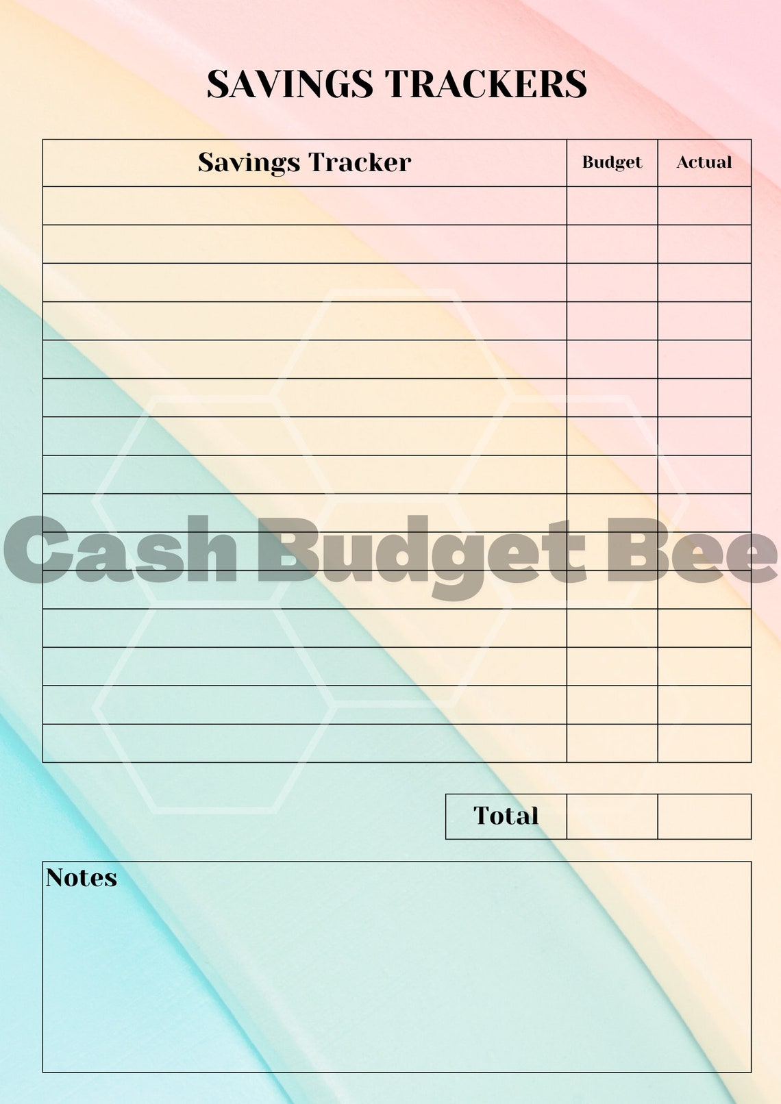 Printable Cash Stuffing Budget Sheet With Binder and Savings Sheets ...