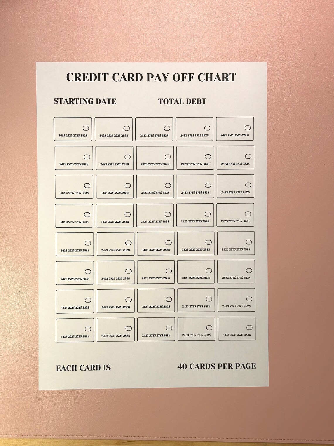 Printable Credit Card Pay off Chart to Pay off Credit Card Debt - Black ...
