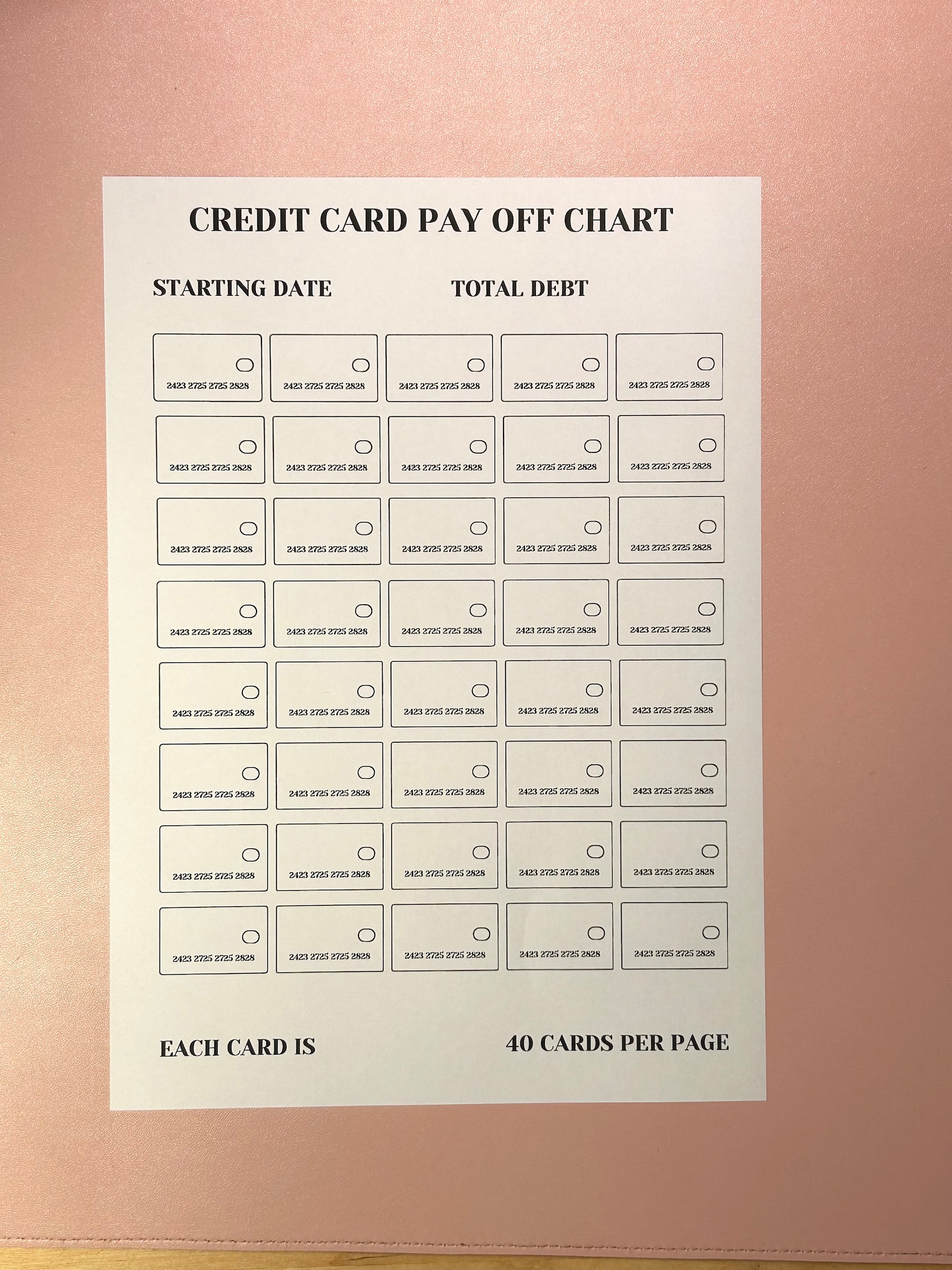 Printable Credit Card Pay off Chart to Pay off Credit Card Debt - Black ...