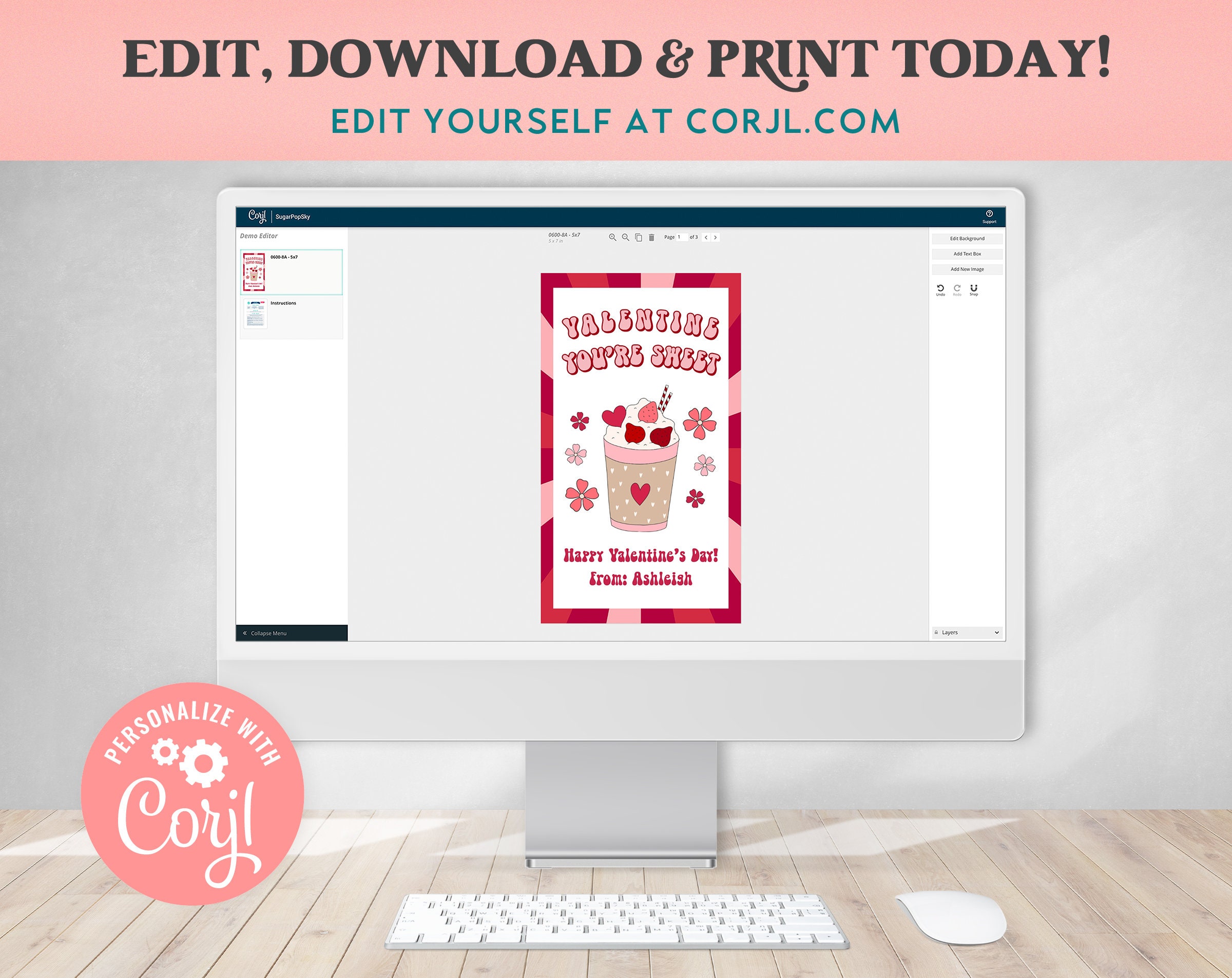 Editable Retro Groovy Boho Printable Valentine's Day Cards, Classroom ...