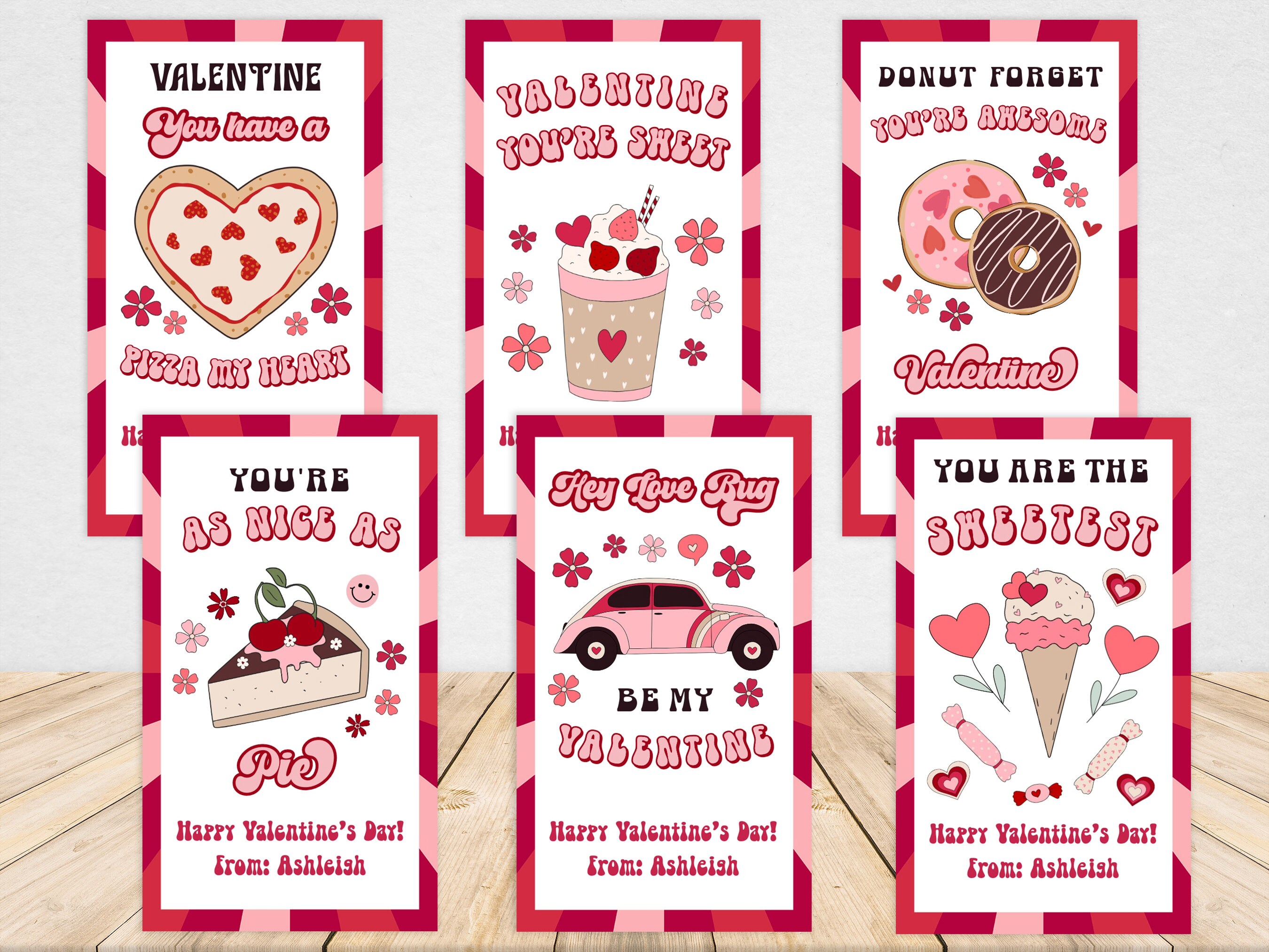 Editable Retro Groovy Boho Printable Valentine's Day Cards, Classroom ...