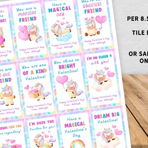 Editable Unicorn Valentine's Day Cards, Classroom Valentine's Day Cards ...