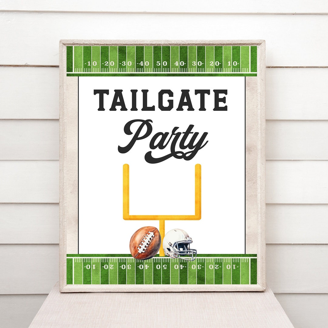 Football Birthday Party Tailgate Party Sign - Boy Birthday Party ...
