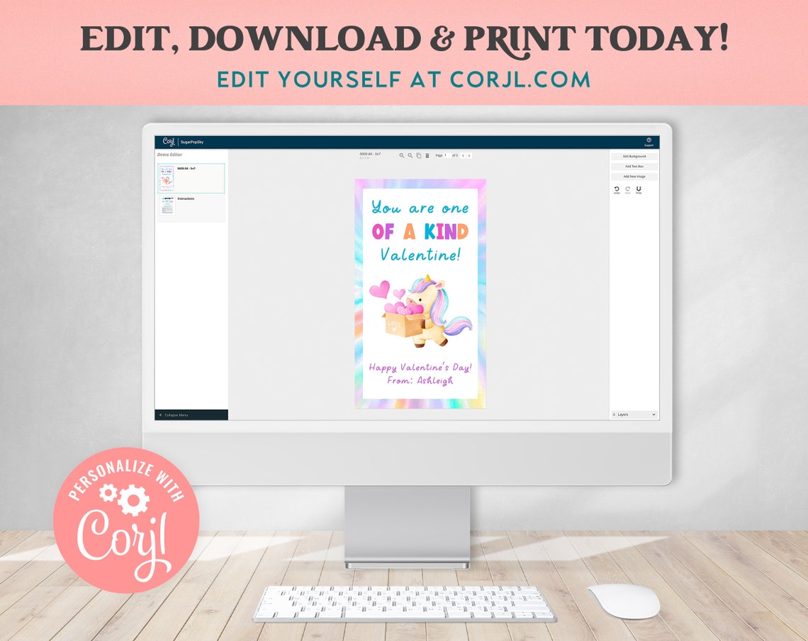 Editable Unicorn Valentine's Day Cards, Classroom Valentine's Day Cards ...