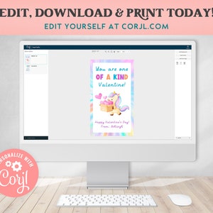 Editable Unicorn Valentine's Day Cards, Classroom Valentine's Day Cards ...