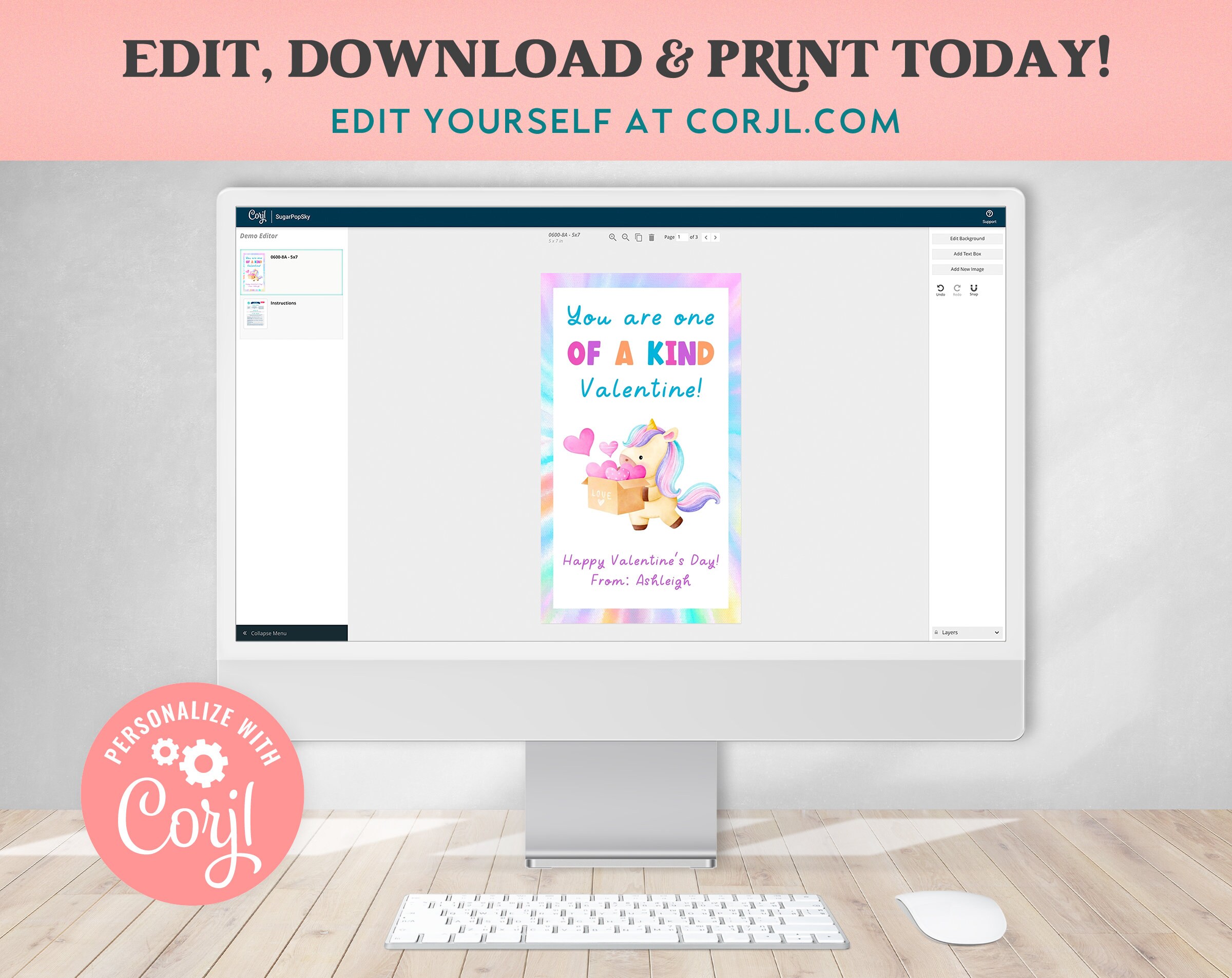 Editable Unicorn Valentine's Day Cards, Classroom Valentine's Day Cards ...