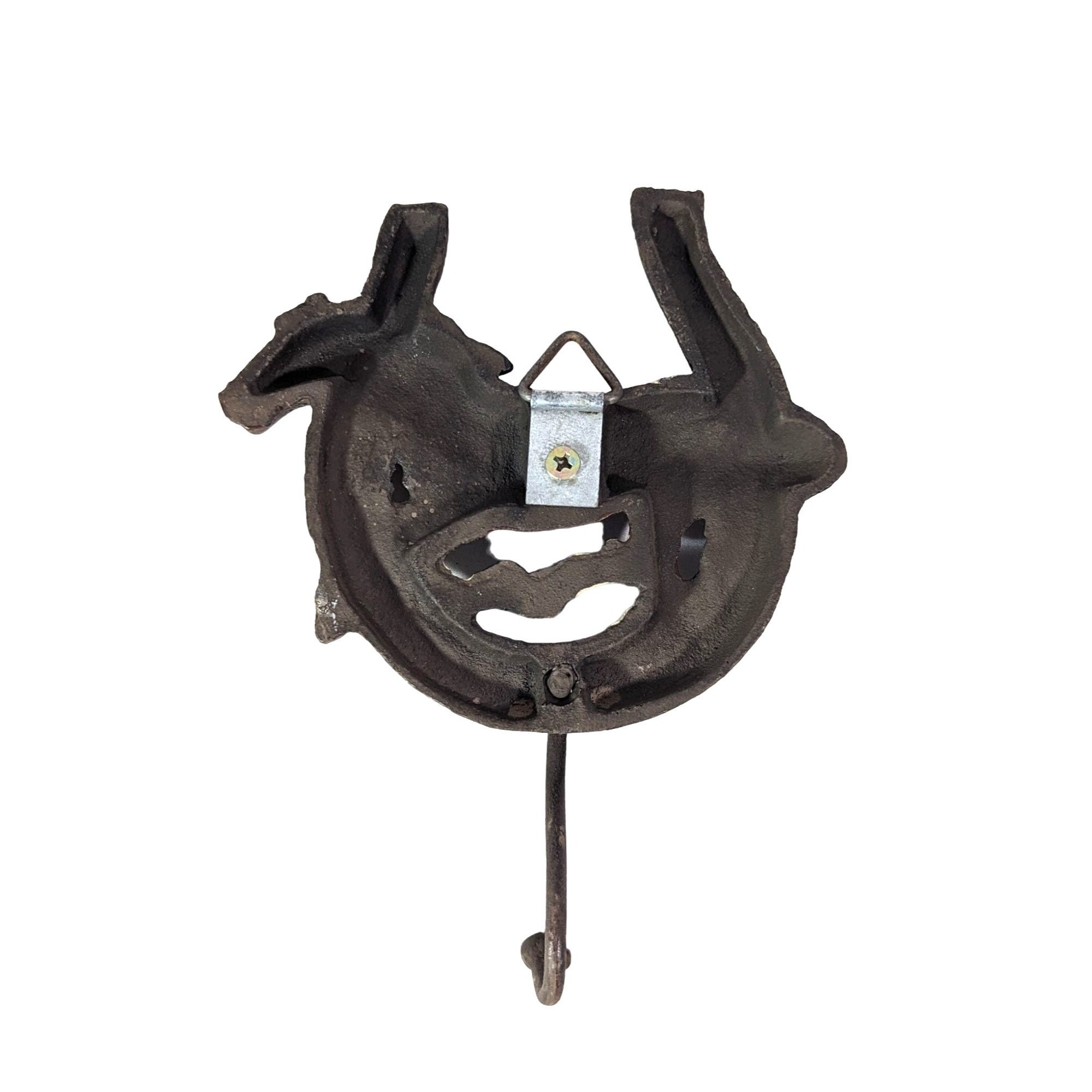 Running Horse and Horseshoe Cast Iron Wall Hook 5.5 X 4 Inch Country ...