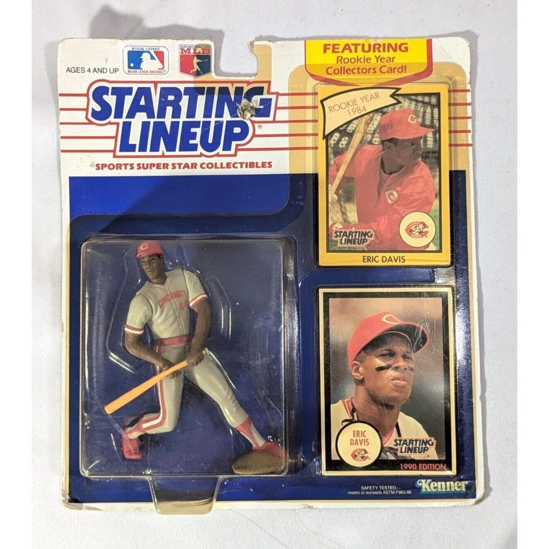 Kenner 1990 Starting Lineup Eric Davis Cincinnati Reds Rookie Year 1984 ...