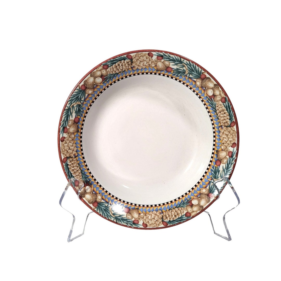 Vintage Debbie Mumm 1998 Sakura Pine Cone Soup Serving Bowl Stoneware 7 ...