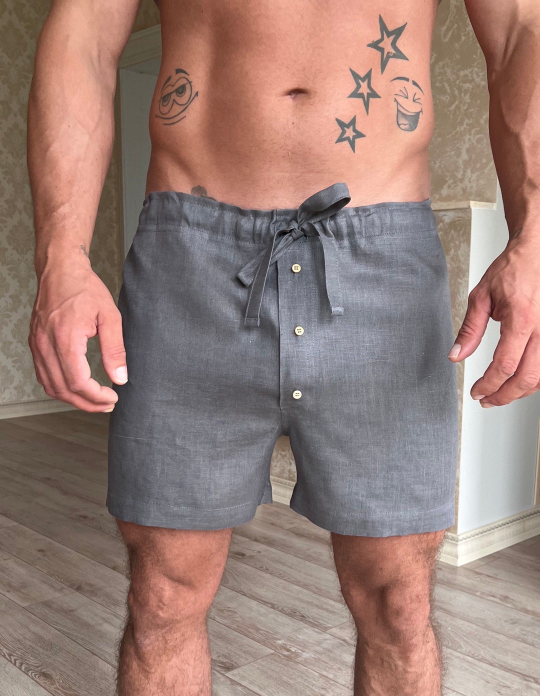 Linen Boxer Shorts, Organic Cotton, Valentine's Gift - Etsy