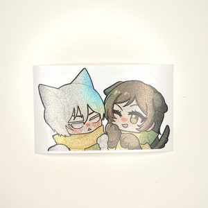 Nanami & Tomoe Glitter Decal Waterproof Sticker - Etsy