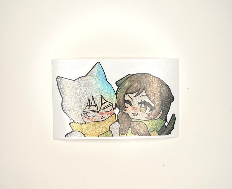 Nanami & Tomoe Glitter Decal Waterproof Sticker - Etsy